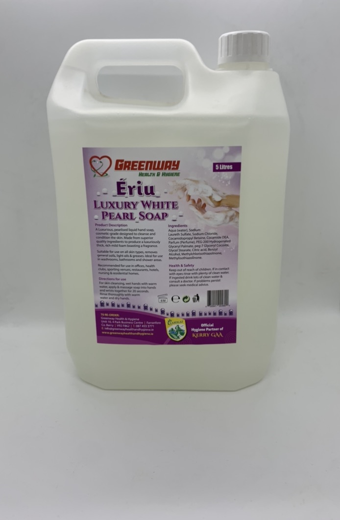 5 Litre Ériu Luxury White Pearl Soap - Greenway Supplies