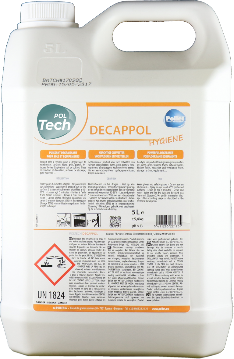 Oven Cleaner & Degreaser Decappol 5ltr - Greenway Supplies